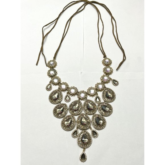 Vintage | Jewelry | Vintage Runway Rhinestone Flower Necklace | Poshmark